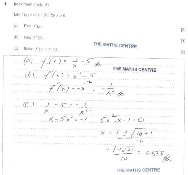 Free Preview: IB Maths SL exams fully worked solutions - The Maths Centre